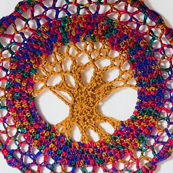 Handmade | Art | Crochet Tree Of Life Mandala Wall Hanging Handmade 2 ...